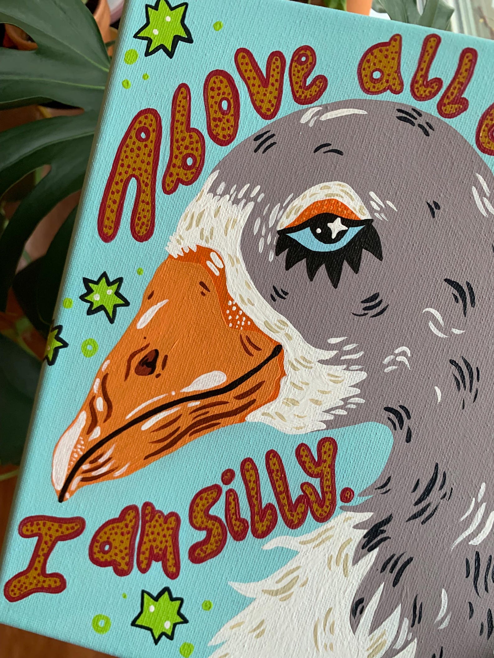 Silly Goose Painting | Cute Animal Painting | Eclectic Wall Art | Funny ...