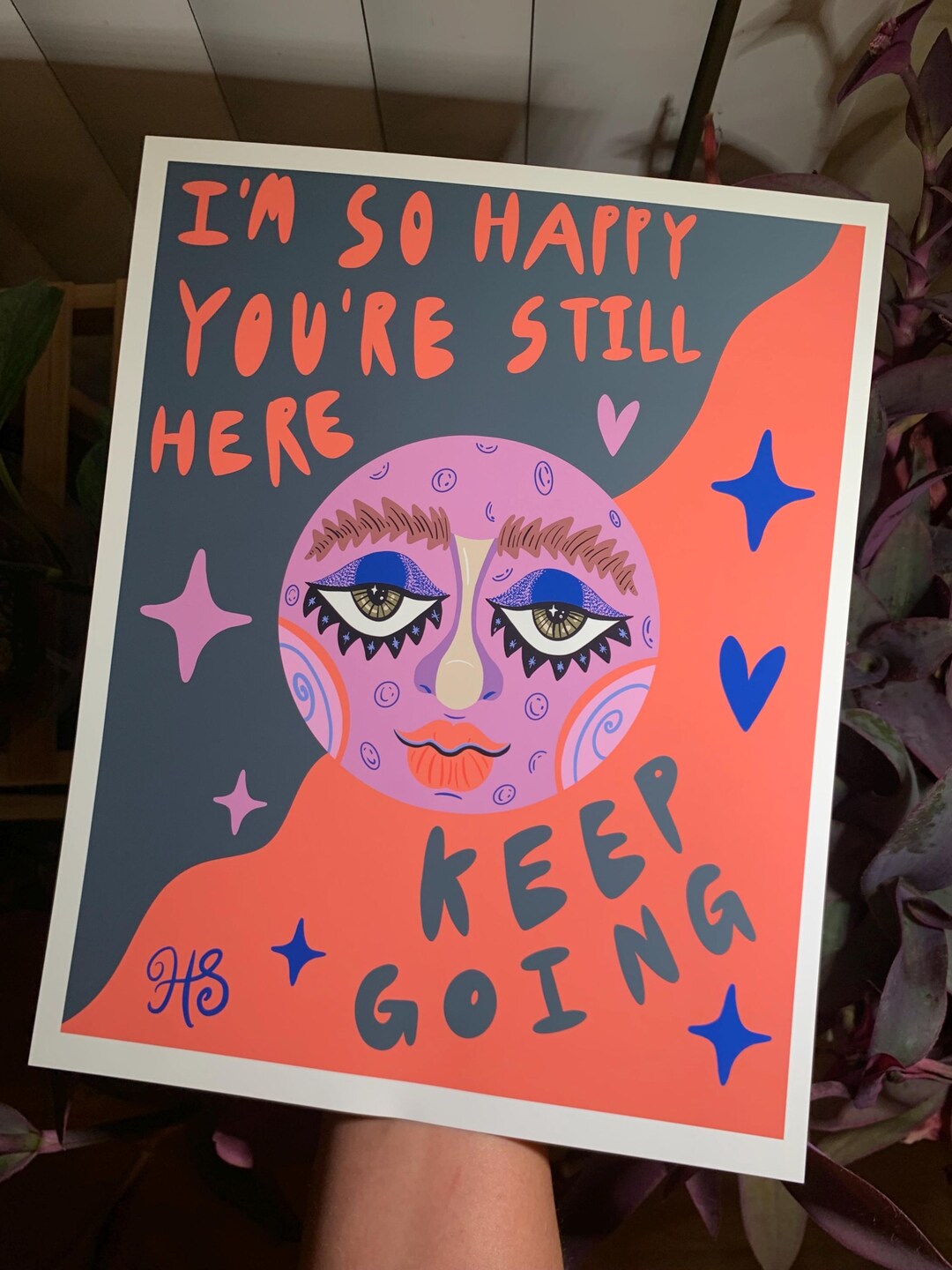 KEEP GOING 8x10 Matte Art Print, Motivational Art, Mental Health Art ...