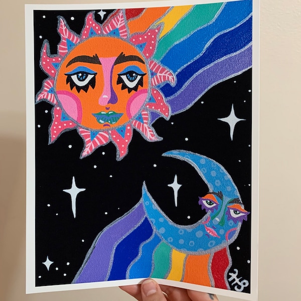 Sun and Moon Poster - Etsy
