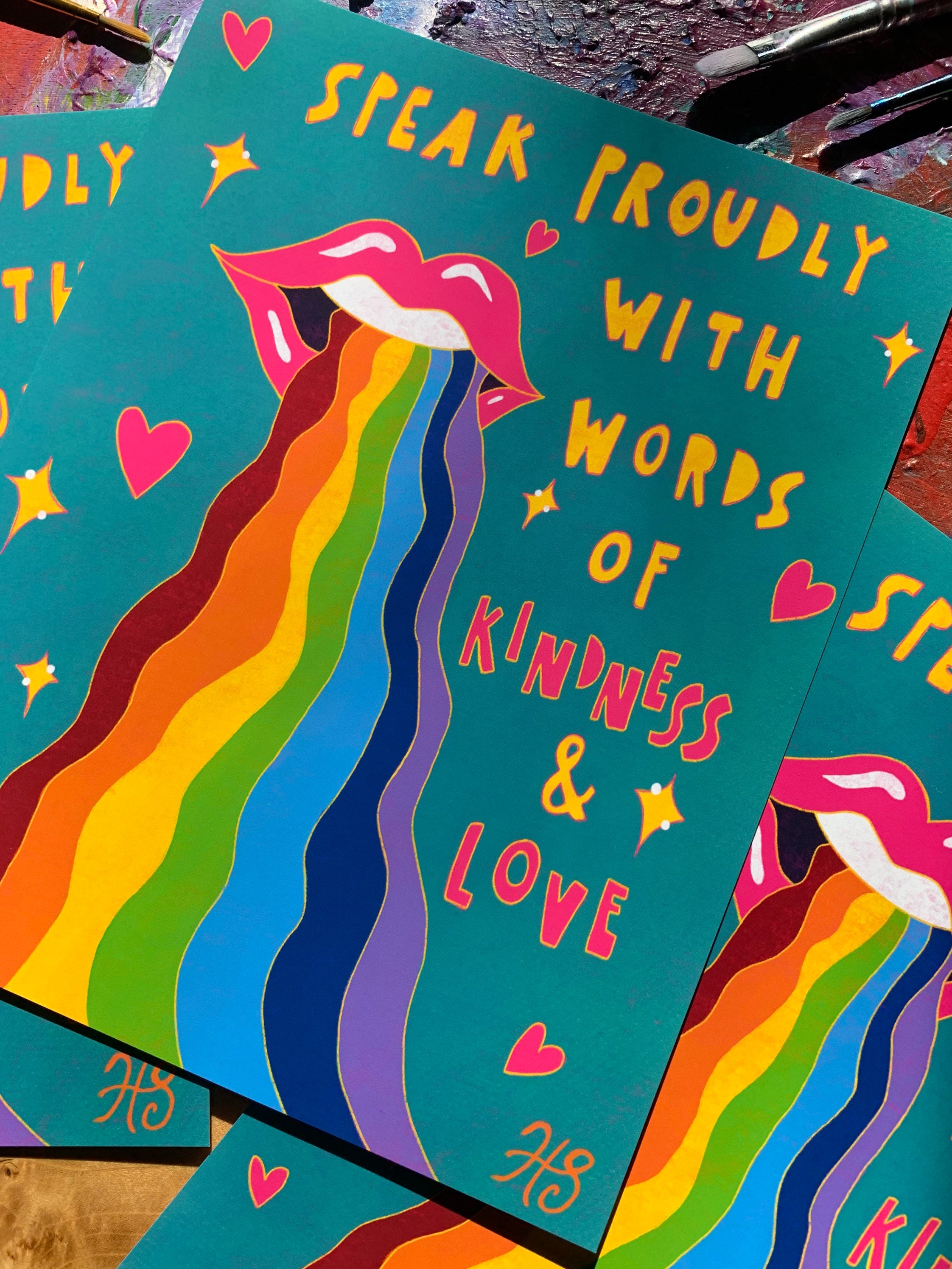 Kindness and Love 8x10 art print motivational art spread | Etsy