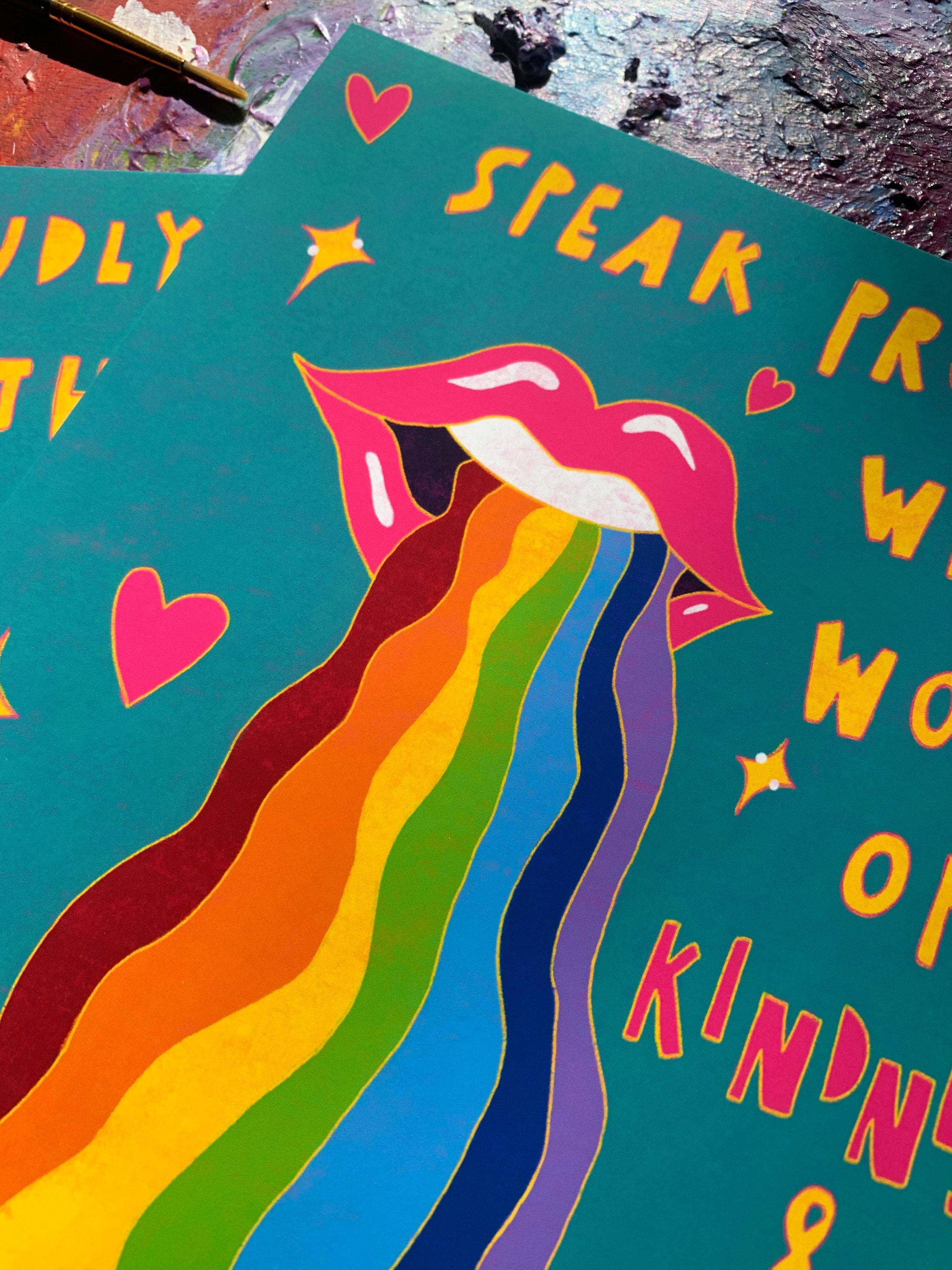 Kindness and Love 8x10 art print motivational art spread | Etsy