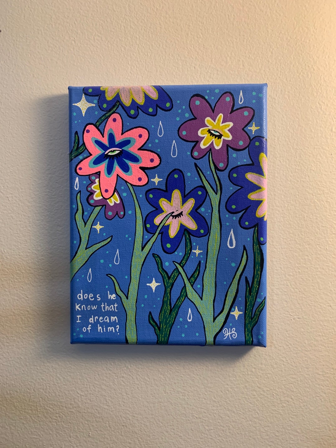 Does He Know Flower Garden Original Painting - Etsy