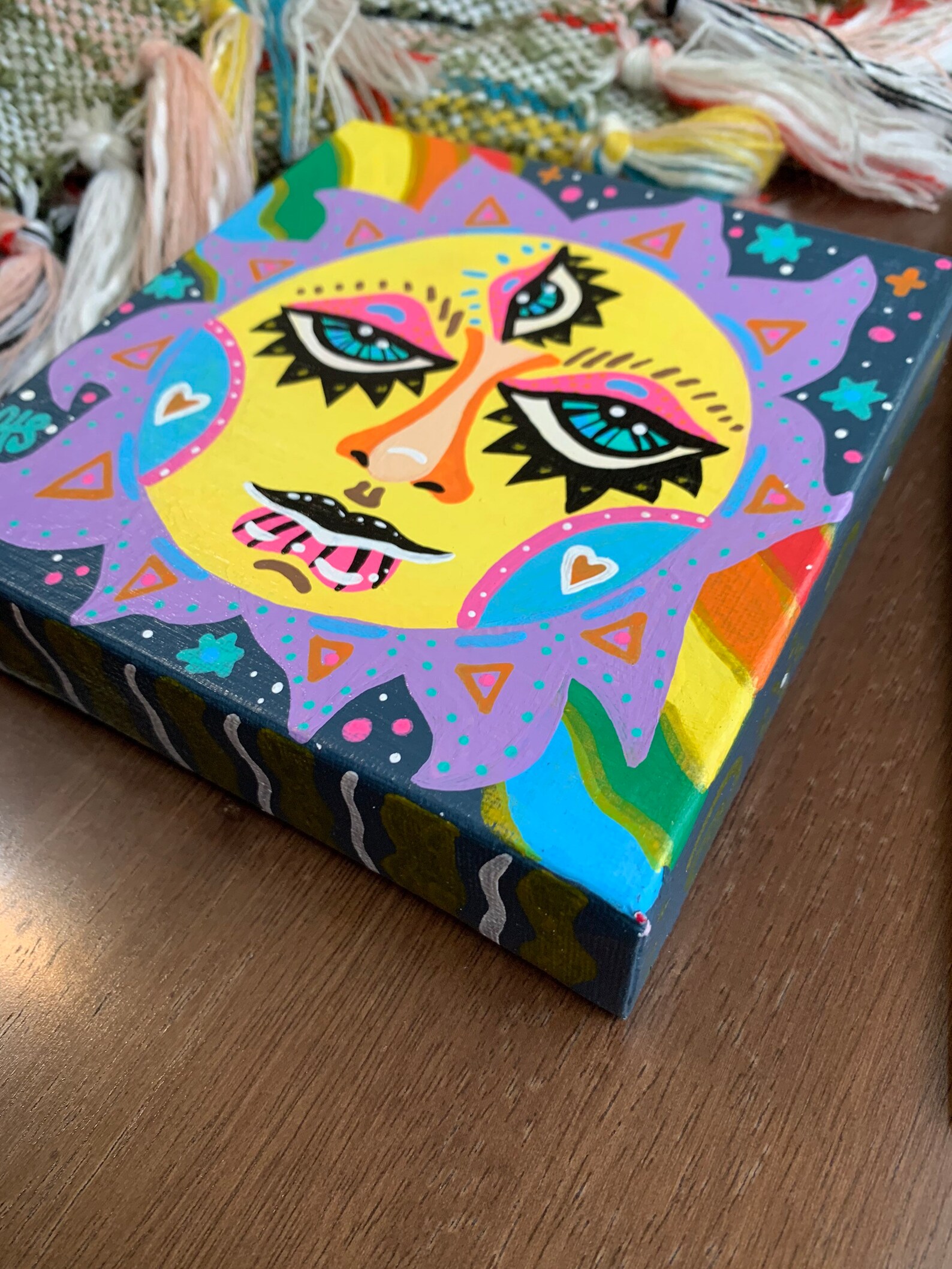 Third Eye Sun Painting Trippy Artwork Psychedelic Sun - Etsy