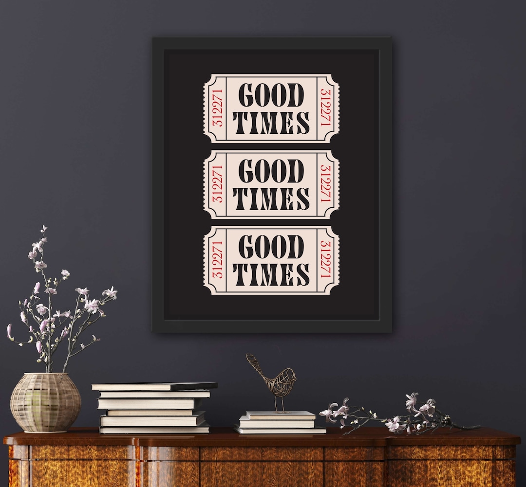 Trendy Pink Good Times Poster – Digital Download – | Wall Art | Ticket ...