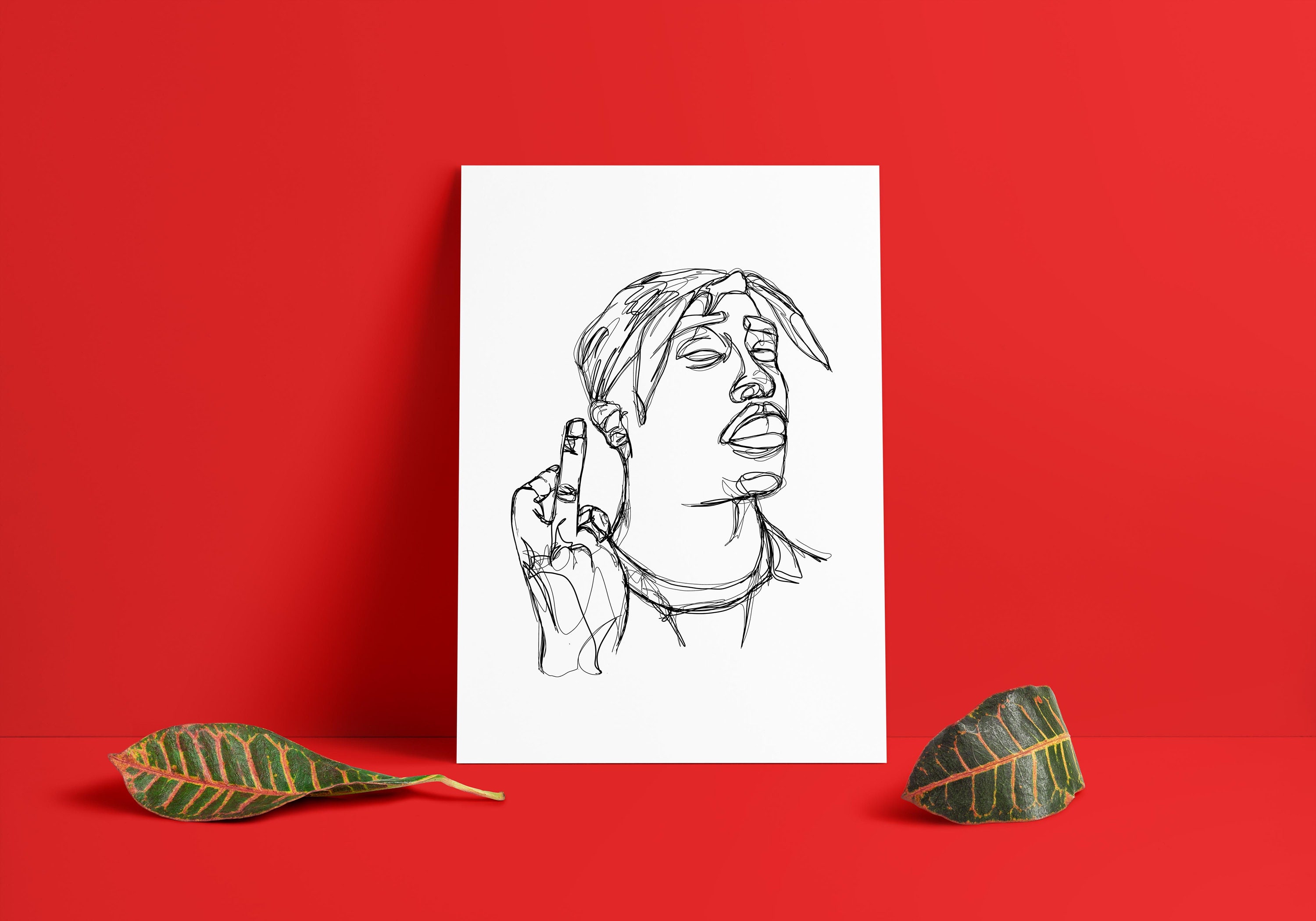 Tupac Shakur Line Art Poster Instant Download Wall Art Simplistic ...