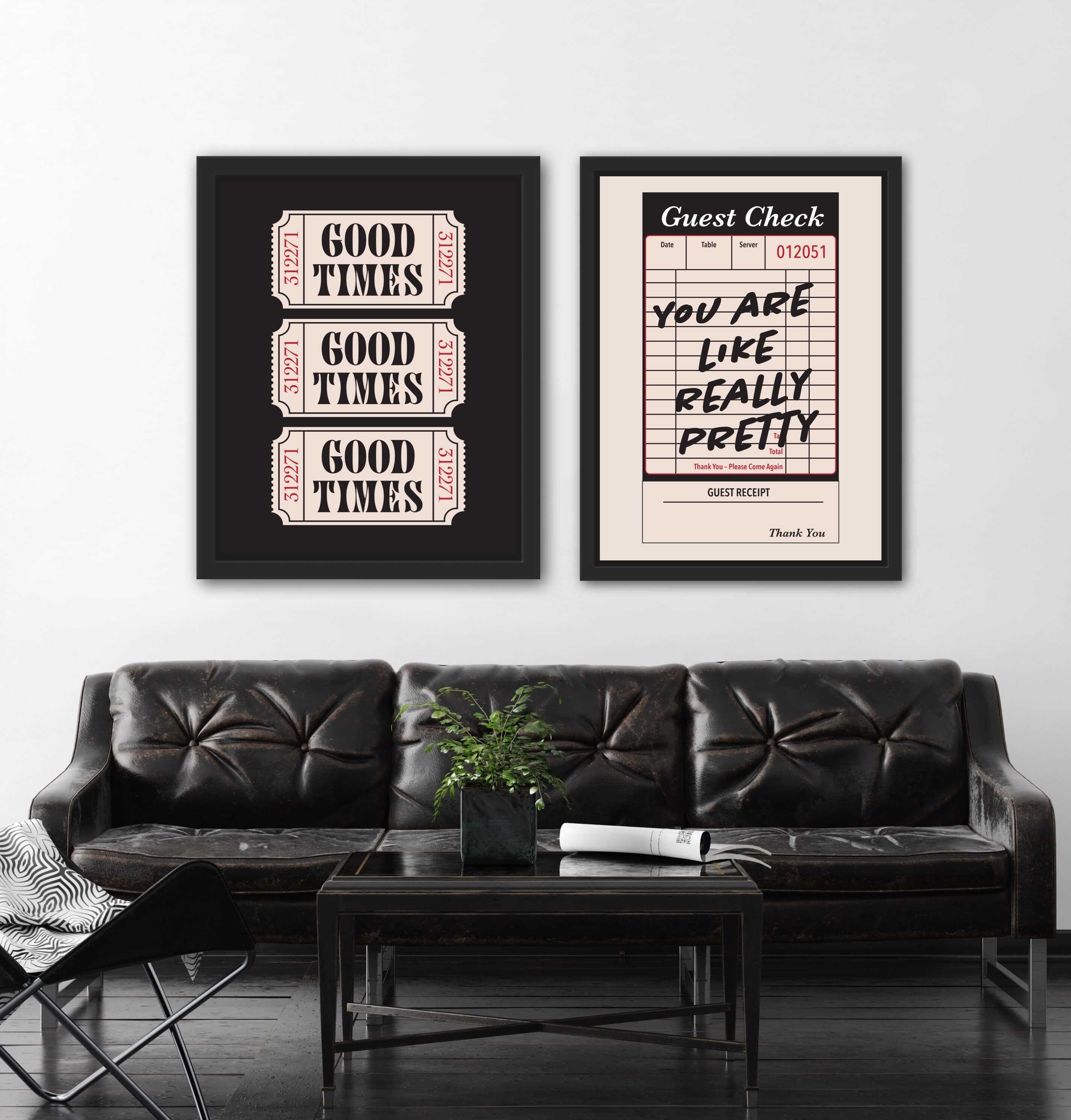 Trendy Pink Good Times Poster – Digital Download – | Wall Art | Ticket ...