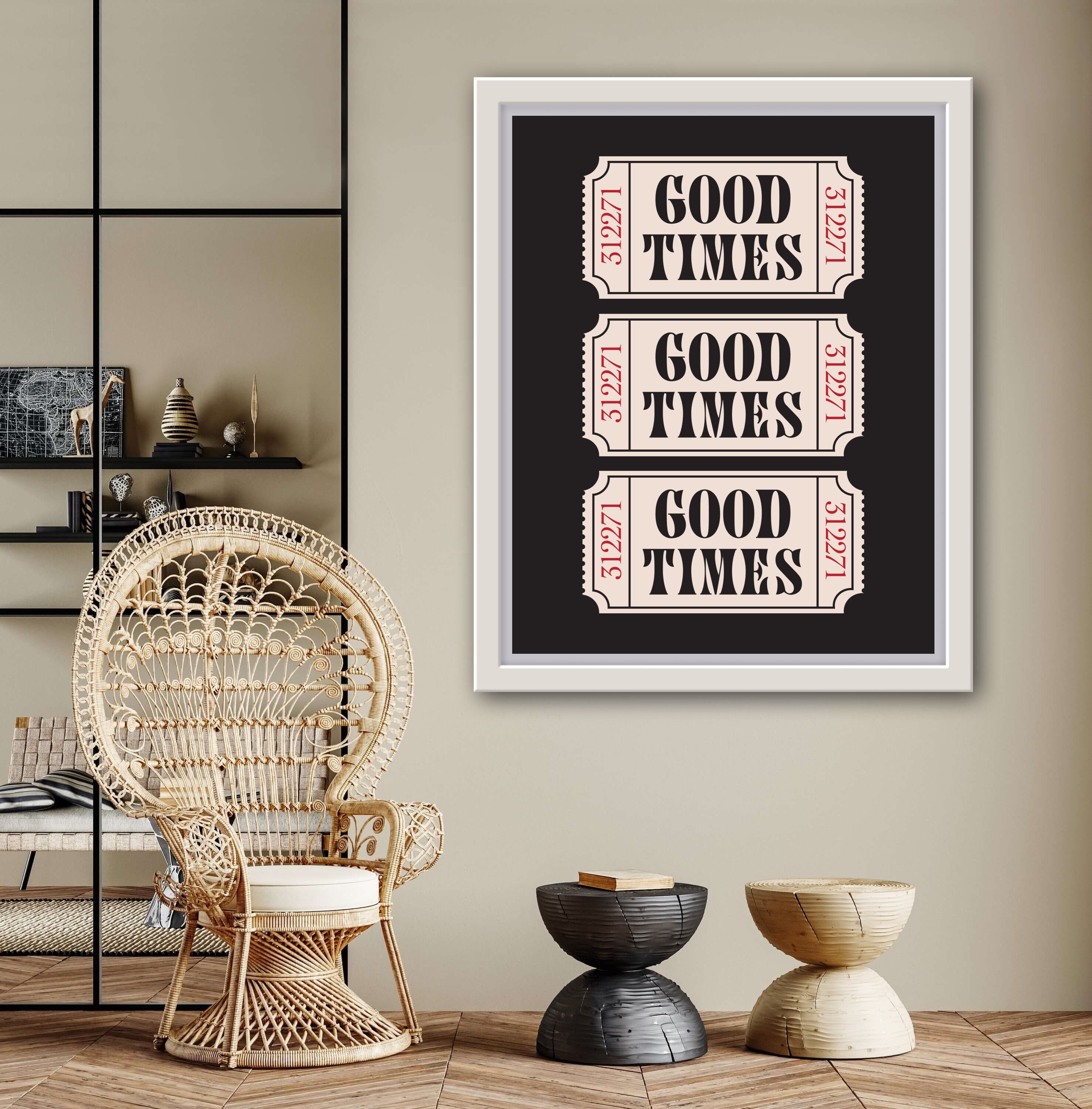 Trendy Pink Good Times Poster Digital Download Wall Art Ticket Stub ...