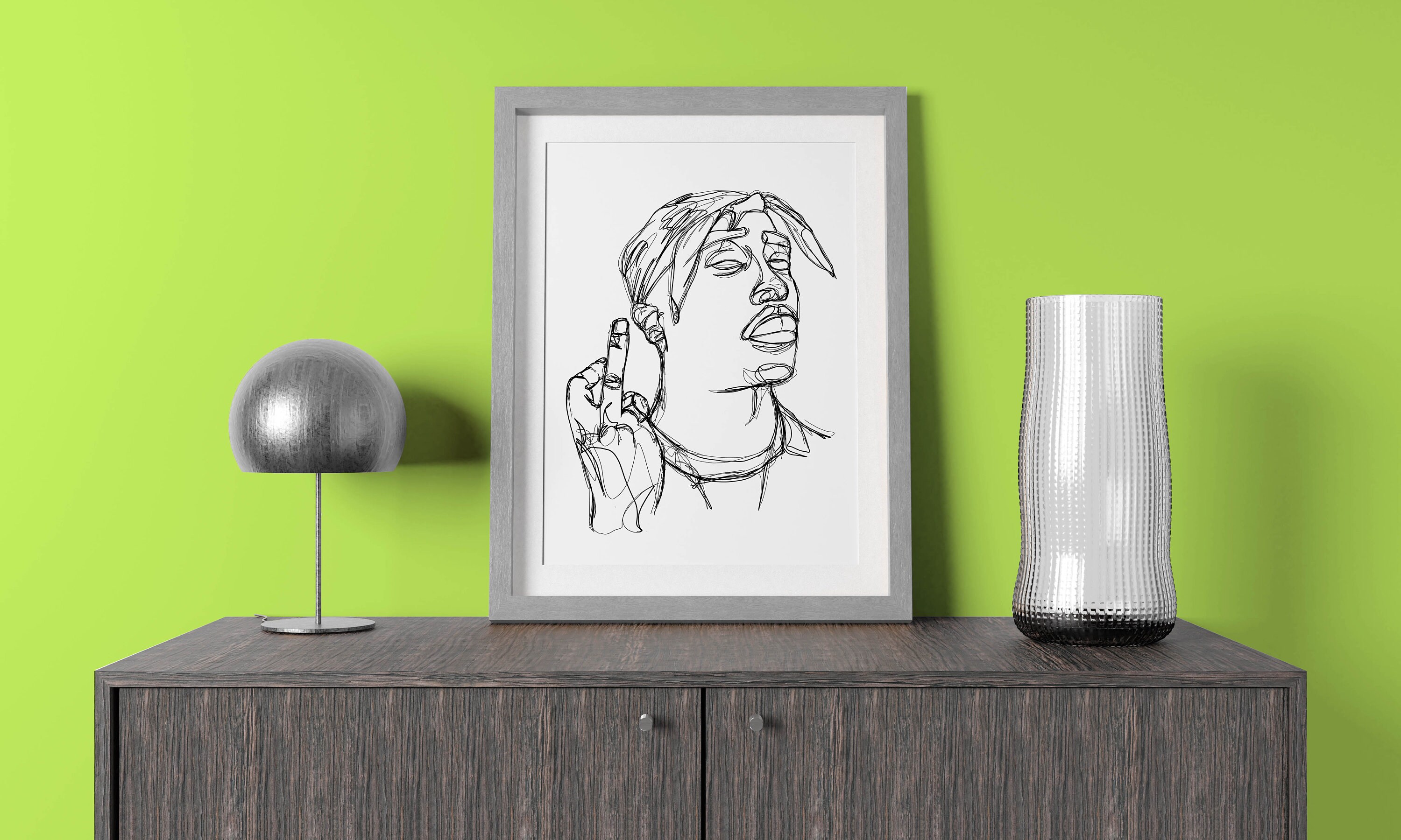 Tupac Shakur Line Art Poster Instant Download Wall Art Simplistic ...