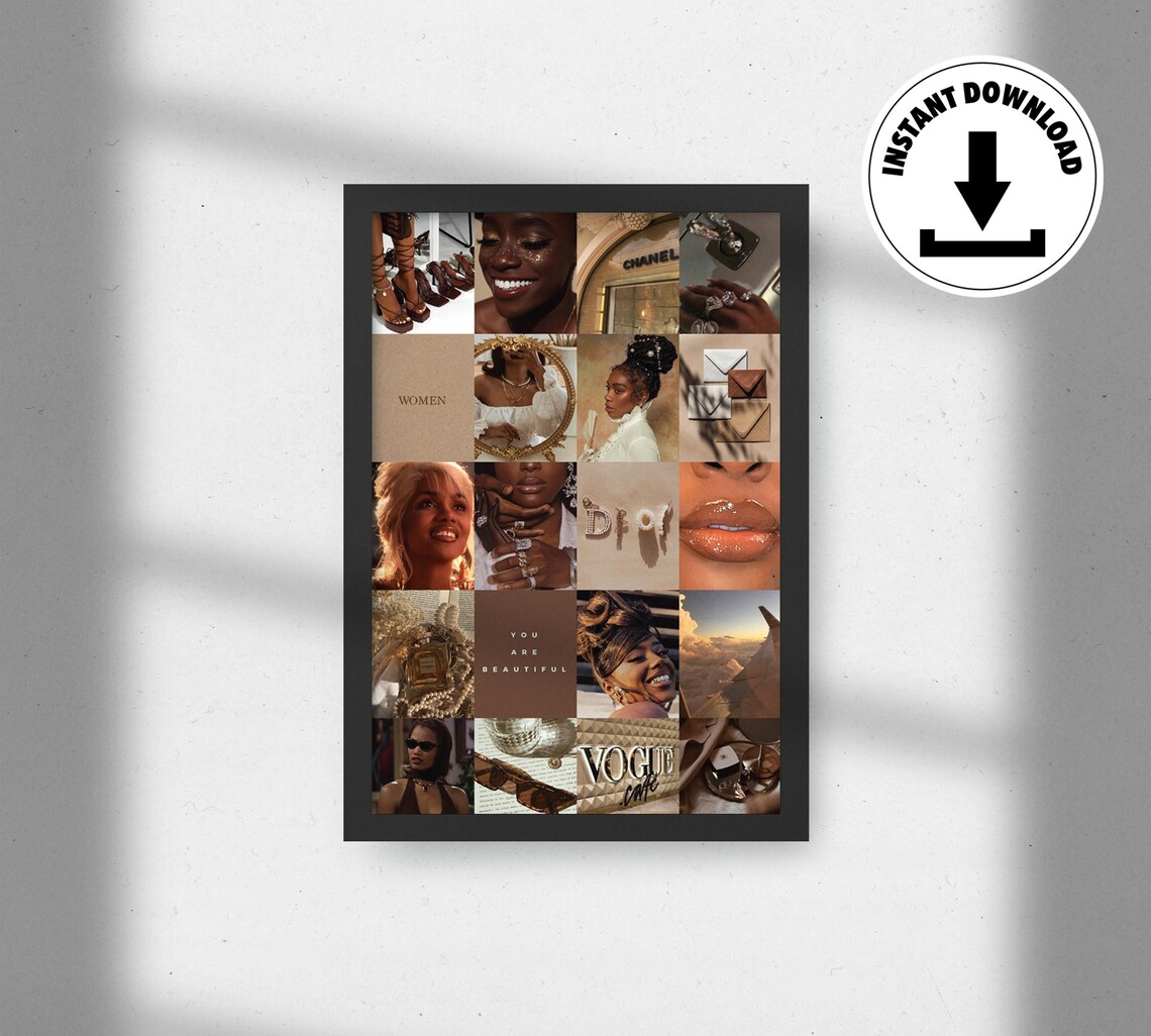 Brown Aesthetic Poster– Instant Download – Collage | Wall Art - Etsy