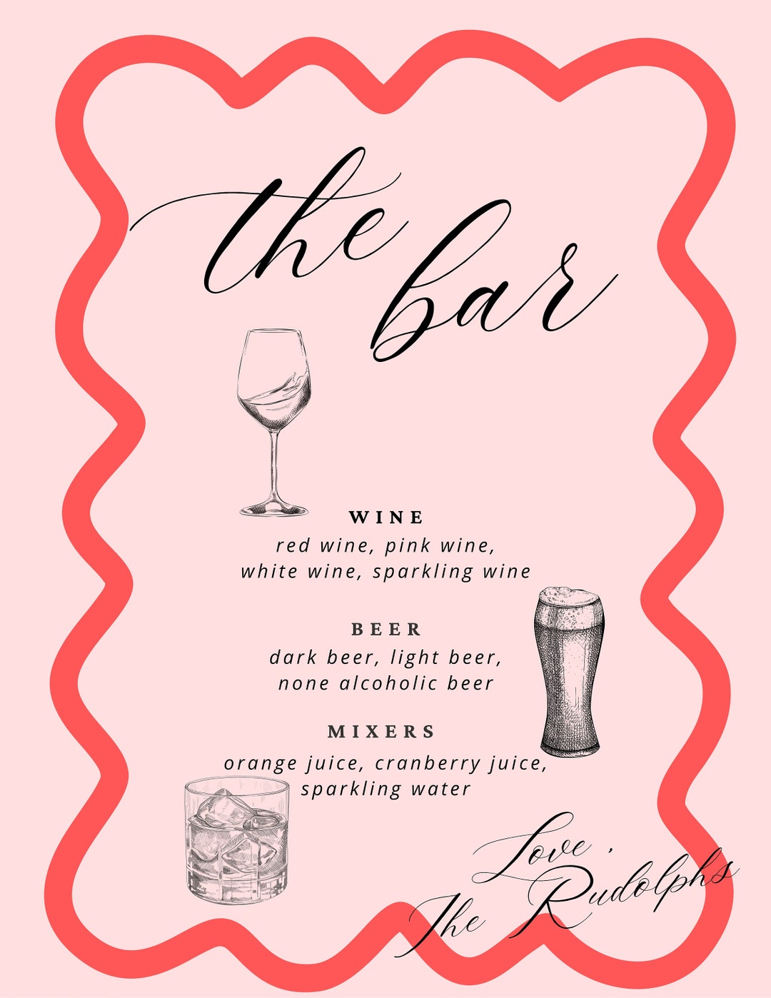 Digital Canva Template Bar Menu & Dinner Menu, Table Numbers for ...