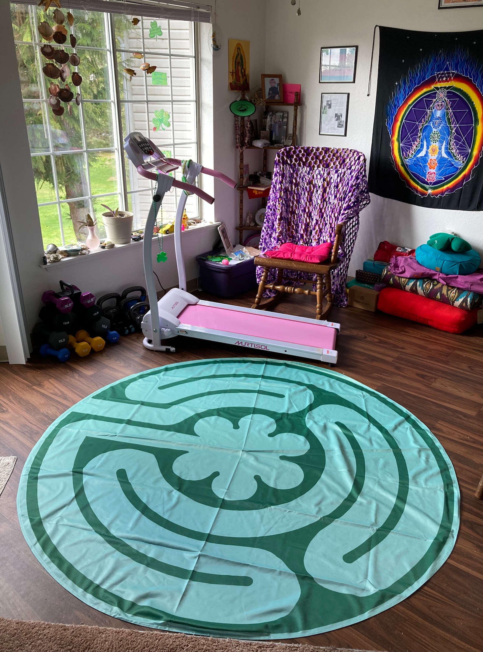 Custom TWO-COLOR Portable Labyrinth for Meditation at Home, 3circuit ...