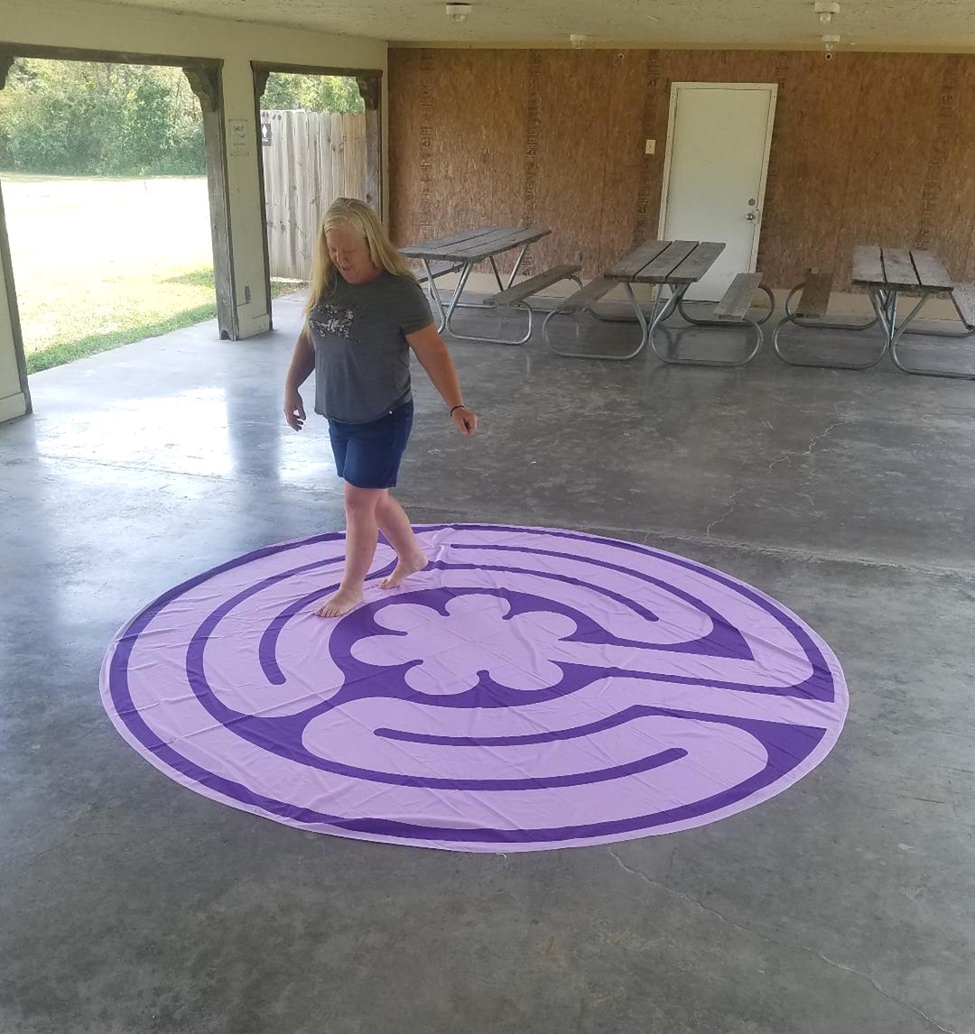 Custom TWO-COLOR Portable Labyrinth for Meditation at Home, 3circuit ...