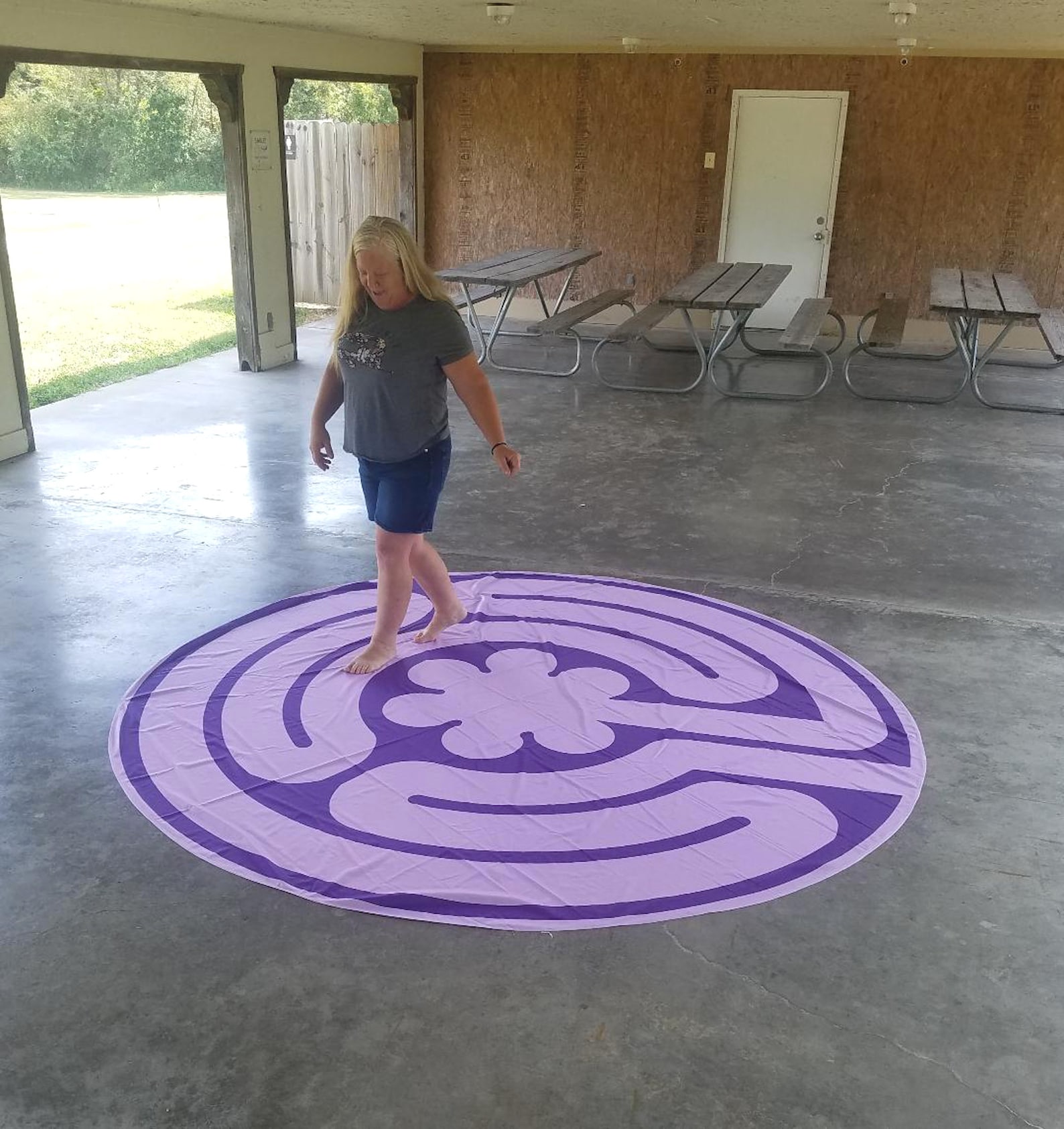 Custom TWO-COLOR Portable Labyrinth for Meditation at Home, 3circuit ...