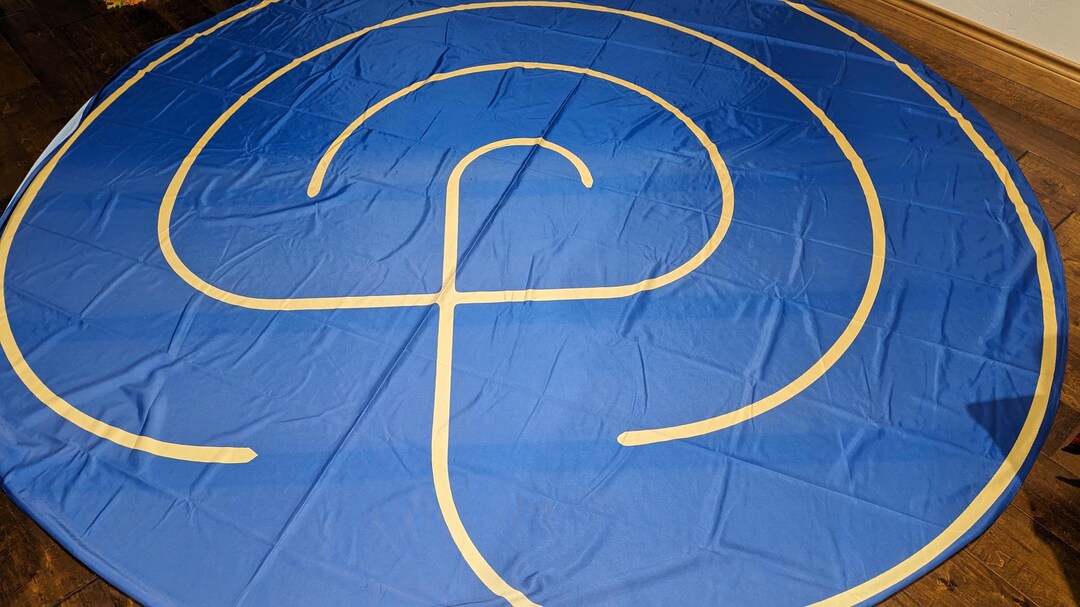 DISCOUNTED 9-foot BLUE Labyrinth, 3circuit Ancient Classic Style Floor ...