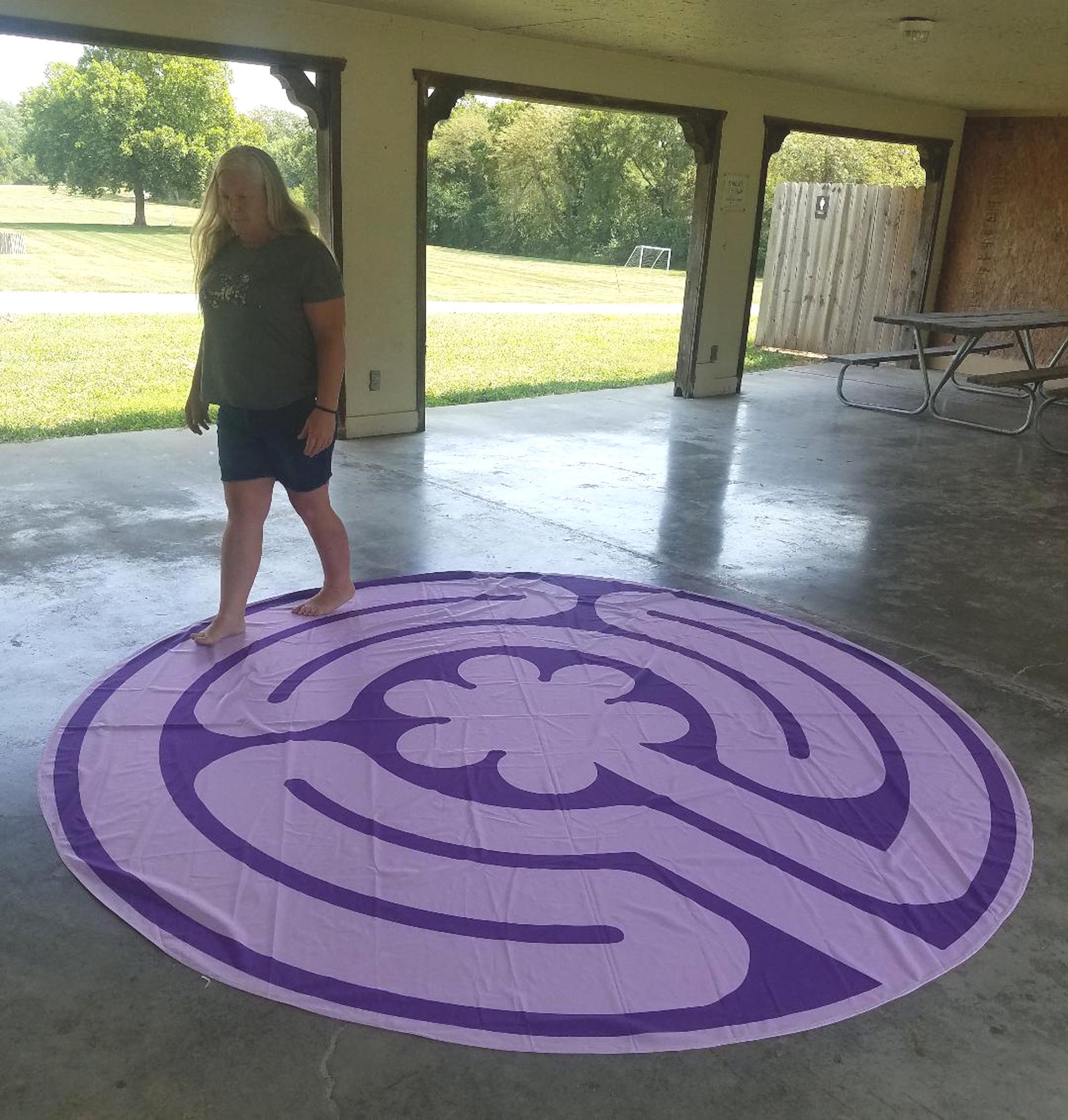 Custom TWO-COLOR Portable Labyrinth for Meditation at Home, 3circuit ...