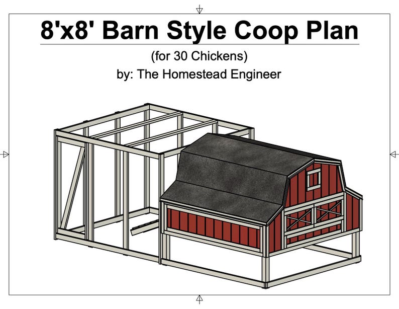 Chicken Coop & Run Plans for 20-30 Chickens - Etsy
