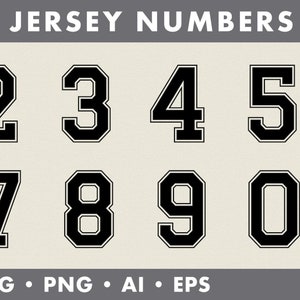 Jersey Numbers | Uniform Numerals | Graphic Objects | Sports Elements ...