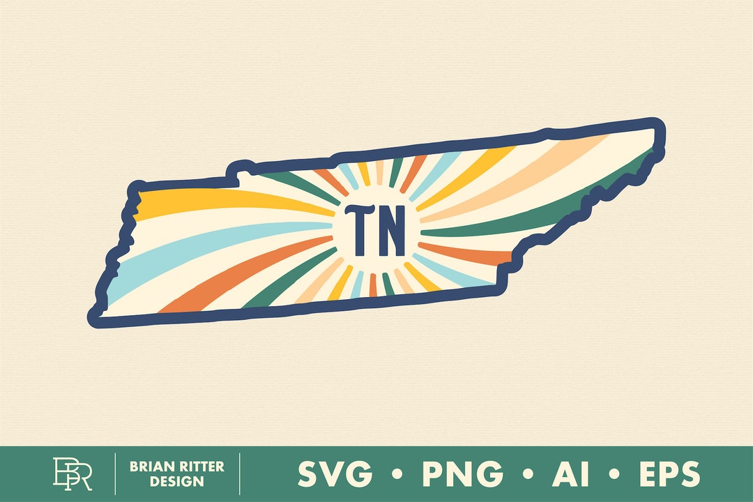 Tennessee | TN | Sunburst Graphic | Digital | Sticker | PNG | SVG ...