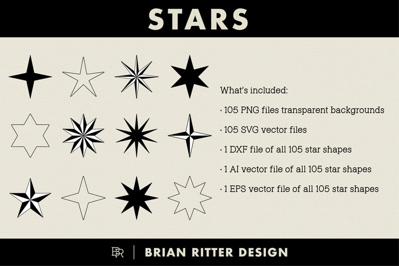 Stars | Graphics | Star Geometric Shapes | PNG | SVG | DXF | Digital ...