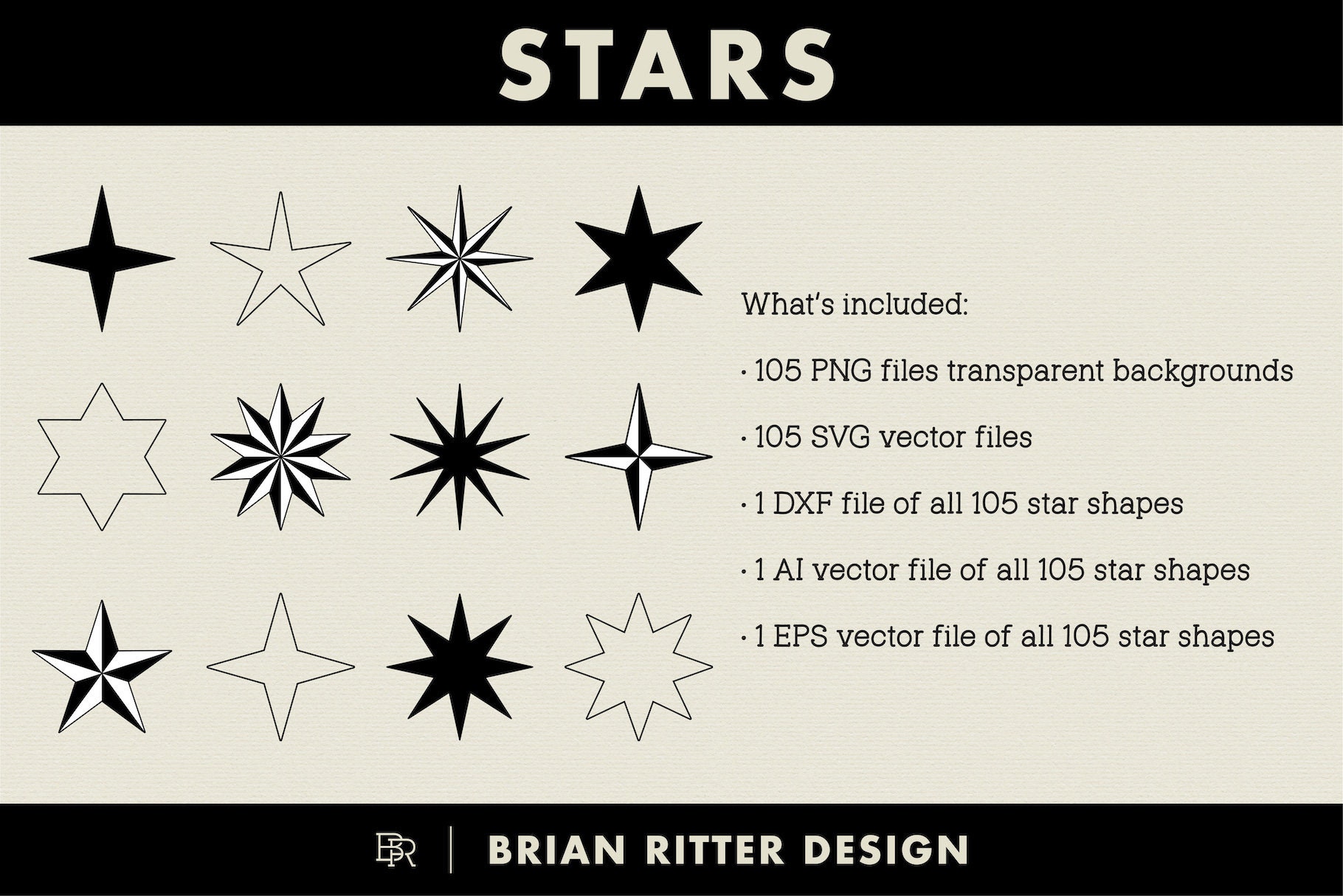 Stars Graphics Star Geometric Shapes PNG SVG DXF - Etsy