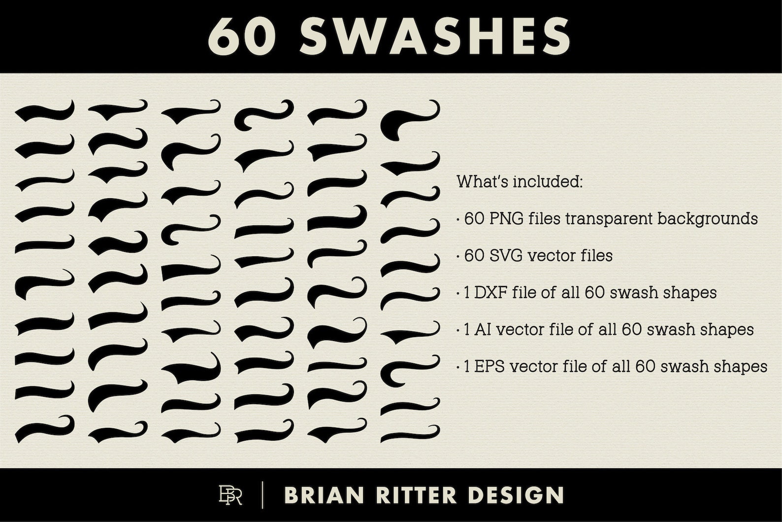 60 Swashes | Swooshes | Font Text Tails | PNG | SVG | DXF | Digital Art ...