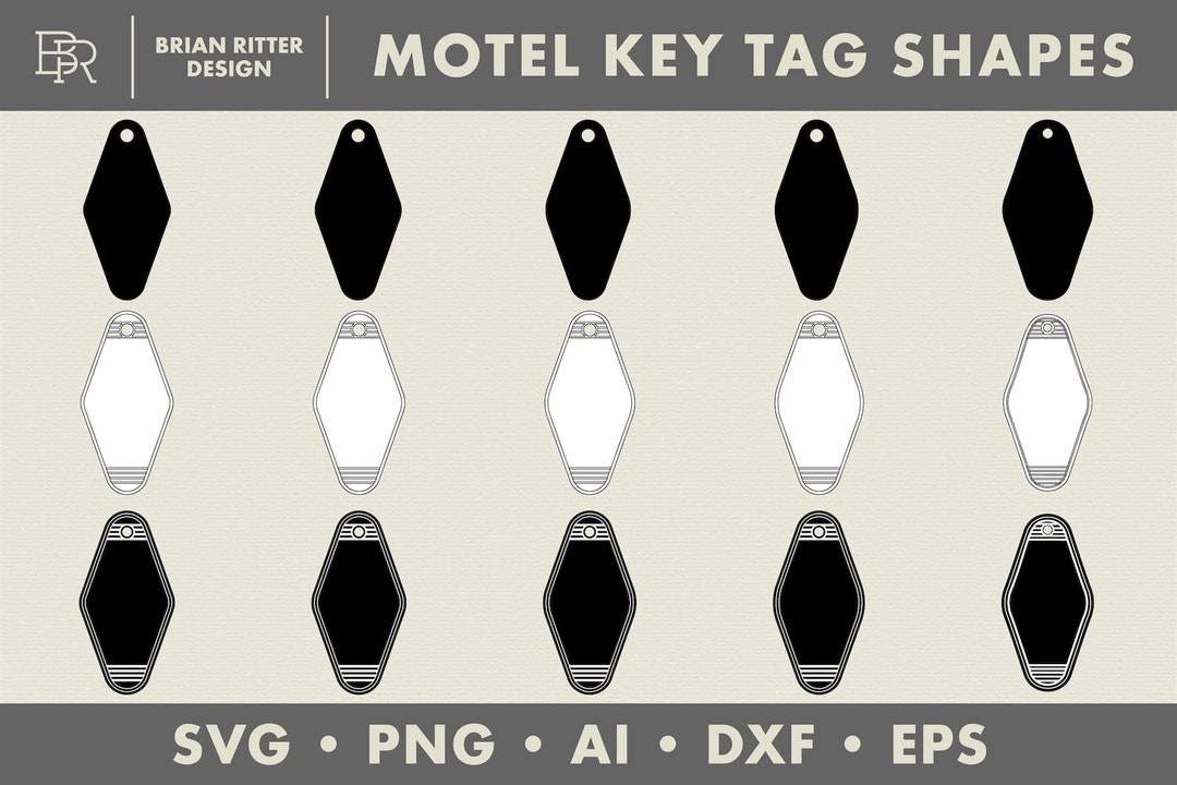 Motel Key Tag Shapes | Retro Hotel Keychain Graphics | PNG | SVG | DXF ...