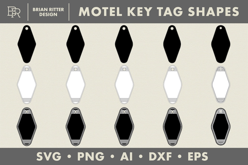 Motel Key Tag Shapes | Retro Hotel Keychain Graphics | PNG | SVG | DXF ...
