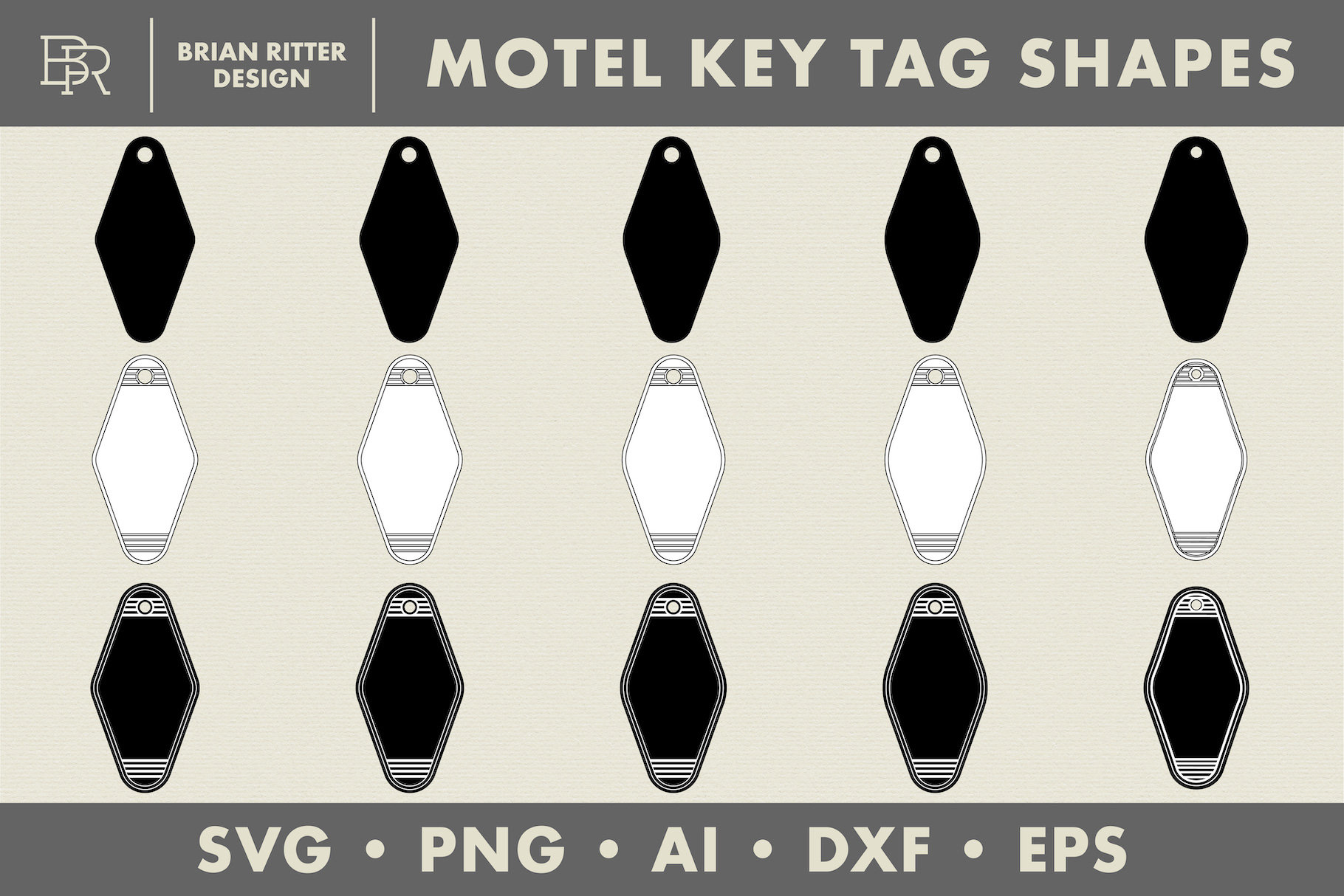 Motel Key Tag Shapes | Retro Hotel Keychain Graphics | PNG | SVG | DXF ...