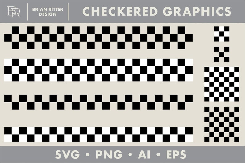 Checkered Graphics | Checkerboard | Checker Strip | Seamless Pattern ...