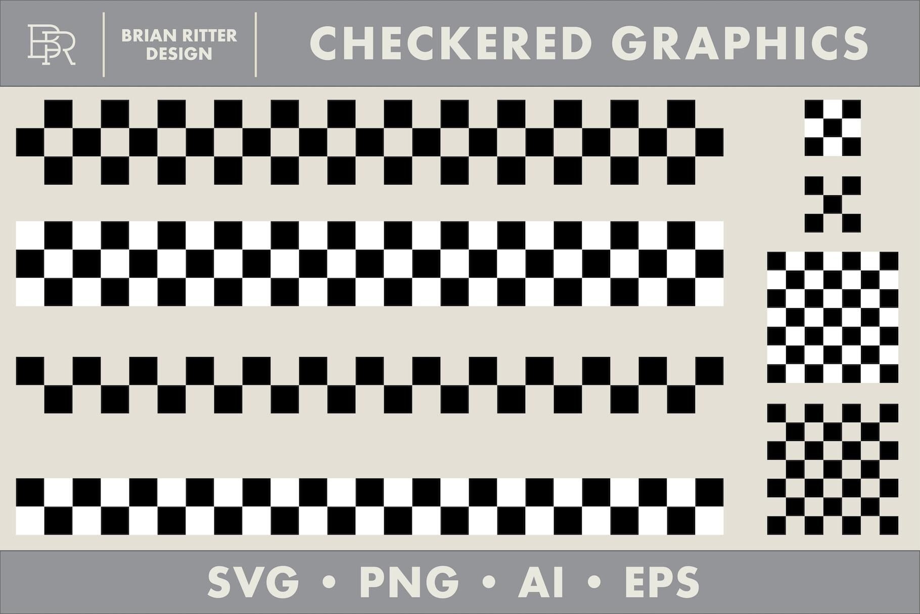 Checkered Graphics | Checkerboard | Checker Strip | Seamless Pattern ...