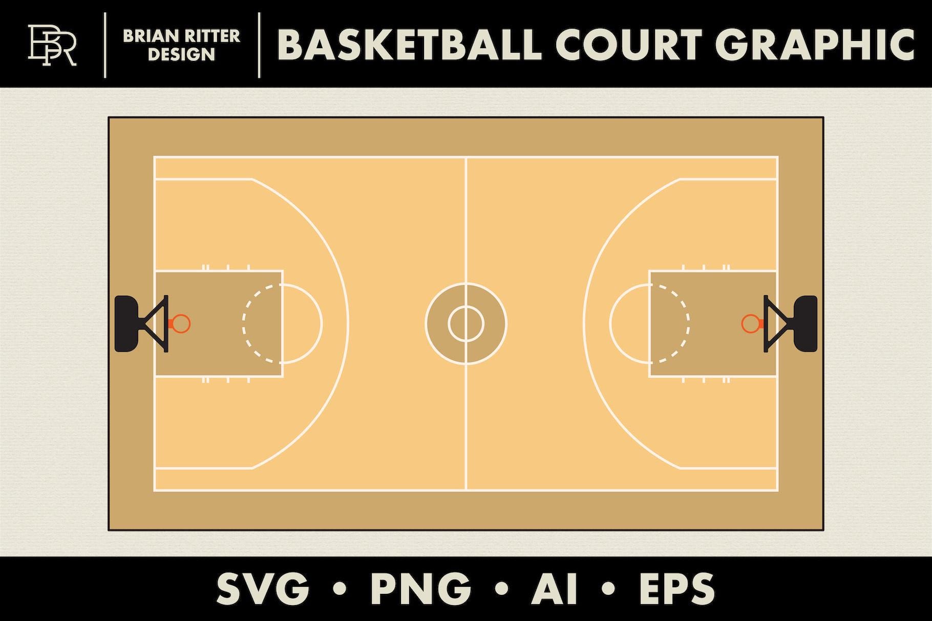 Basketball Court Graphic | Graphic Object | Sports Element | PNG | SVG ...