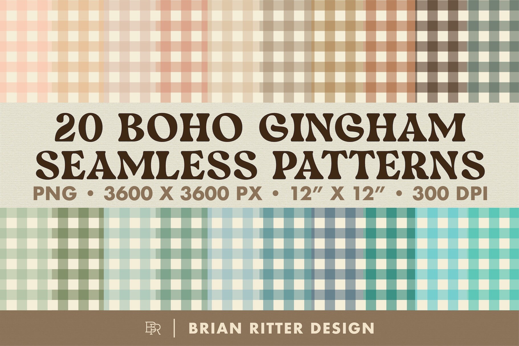 20 Boho Gingham Seamless Patterns | Checker | Plaid Background | PNG ...