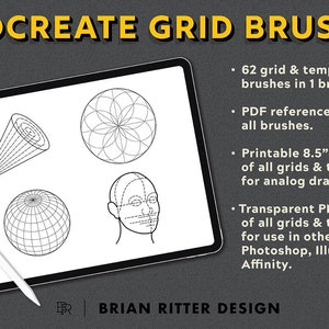 Procreate Drawing Grid Brushes - Etsy