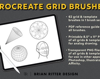 43 Procreate Letter Grid Templates, Grid Brushes, Lettering Guide ...