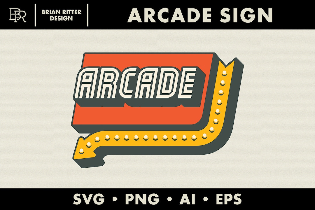 Arcade Retro Sign | Graphic | Gamer Sign | EPS | PNG | SVG | Digital ...