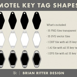 Motel Key Tag Shapes | Retro Hotel Keychain Graphics | PNG | SVG | DXF ...
