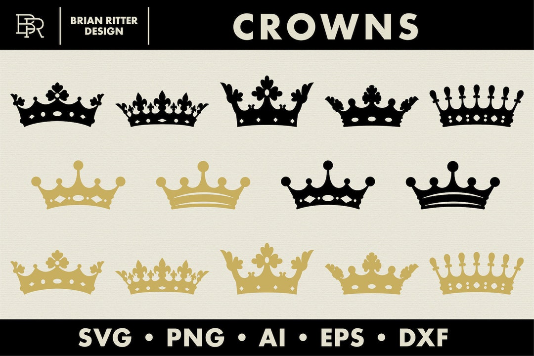 Crowns | Royal | Crown Graphics | Cut Files | PNG | SVG | DXF | Digital ...