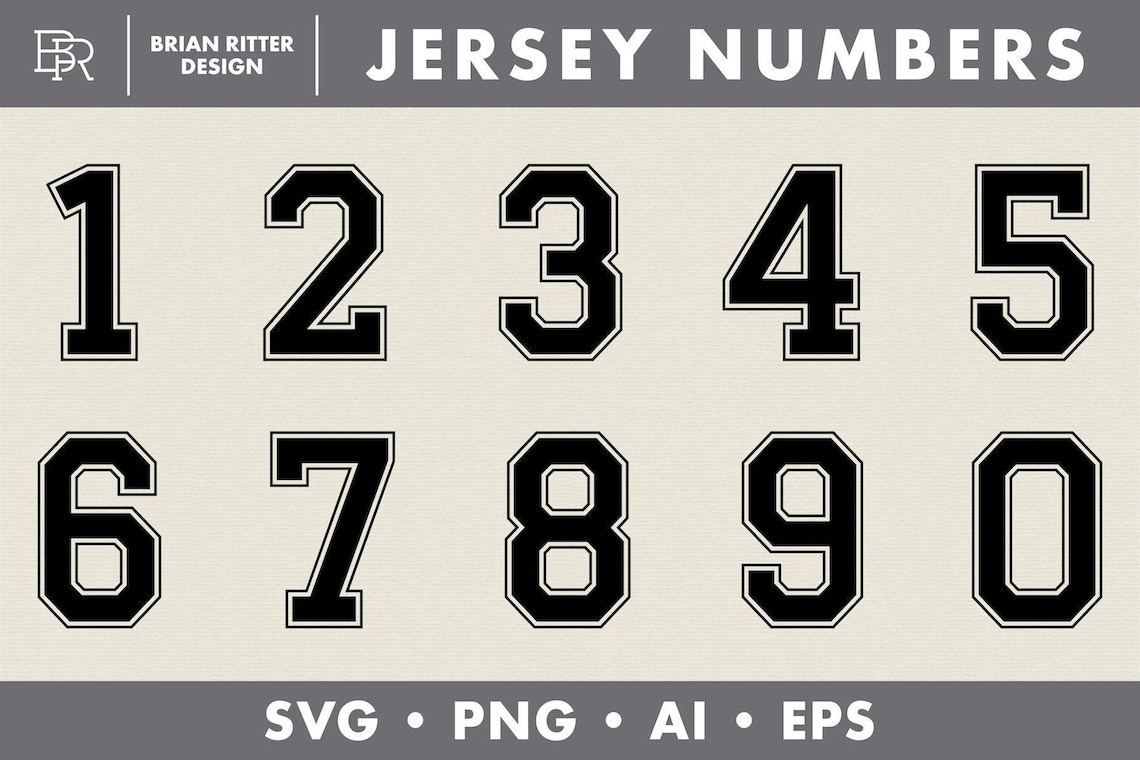 Jersey Numbers | Uniform Numerals | Graphic Objects | Sports Elements ...