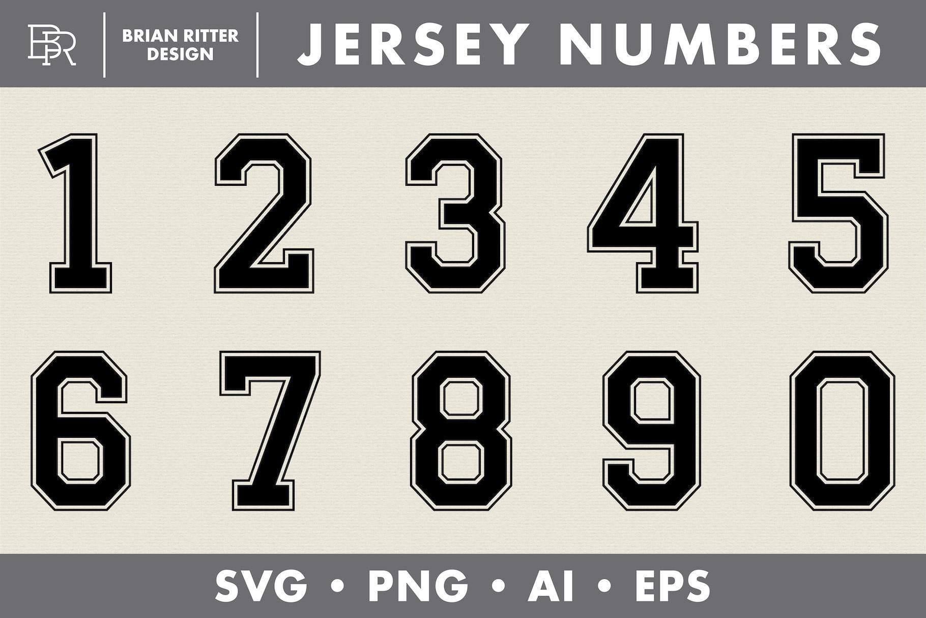 Jersey Numbers | Uniform Numerals | Graphic Objects | Sports Elements ...