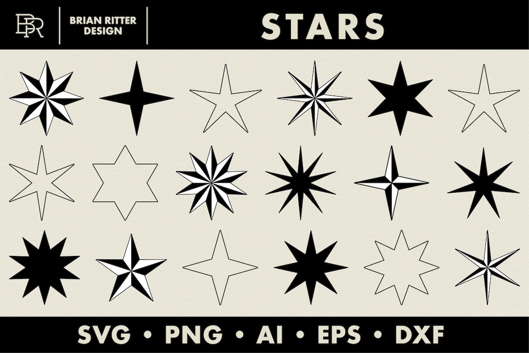 Stars | Graphics | Star Geometric Shapes | PNG | SVG | DXF | Digital ...