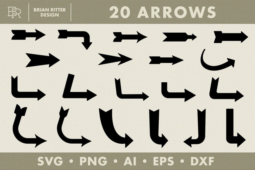 20 Arrows | Retro Vintage Arrow Graphics | PNG | SVG | DXF | Digital ...
