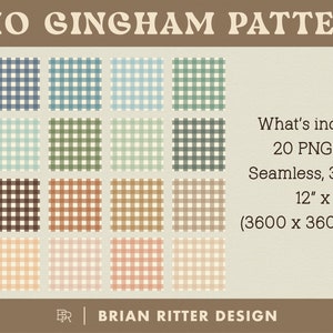 20 Boho Gingham Seamless Patterns | Checker | Plaid Background | PNG ...