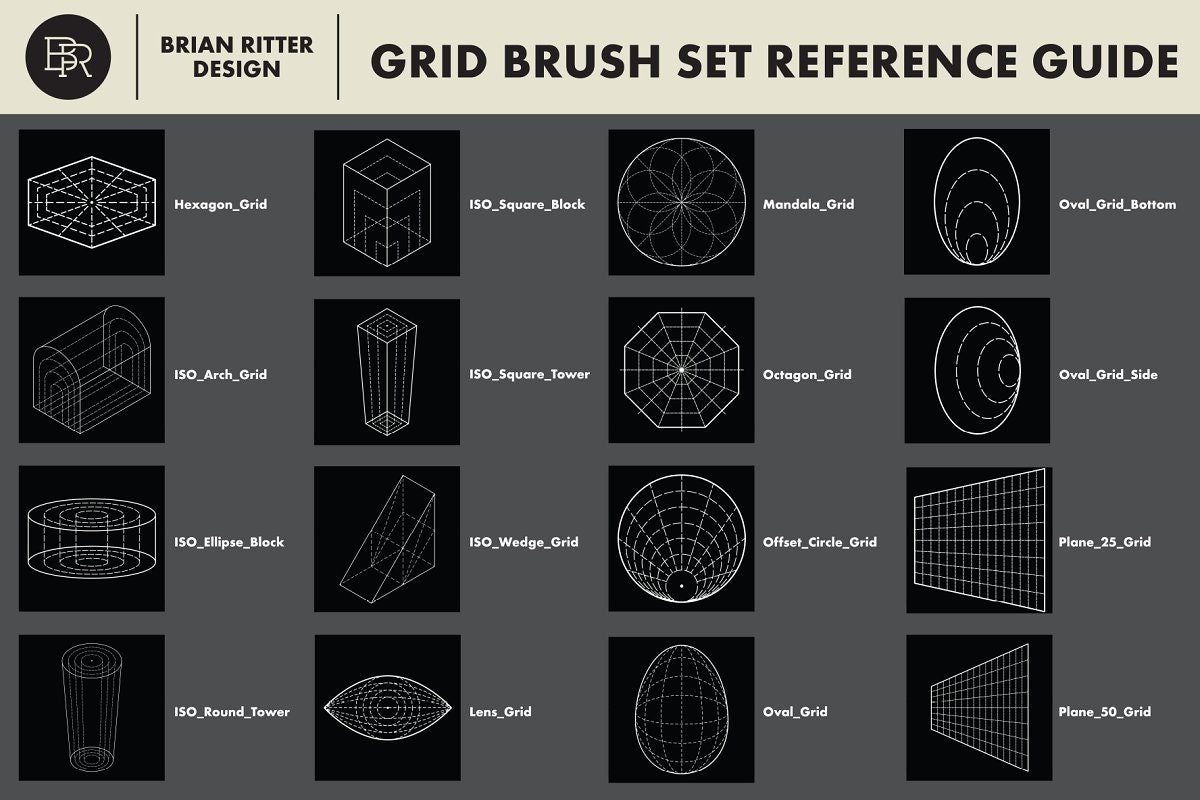 Procreate Drawing Grid Brushes - Etsy