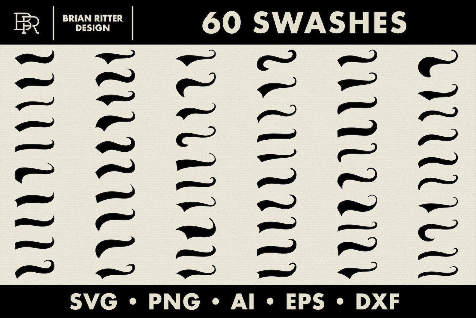 60 Swashes | Swooshes | Font Text Tails | PNG | SVG | DXF | Digital Art ...