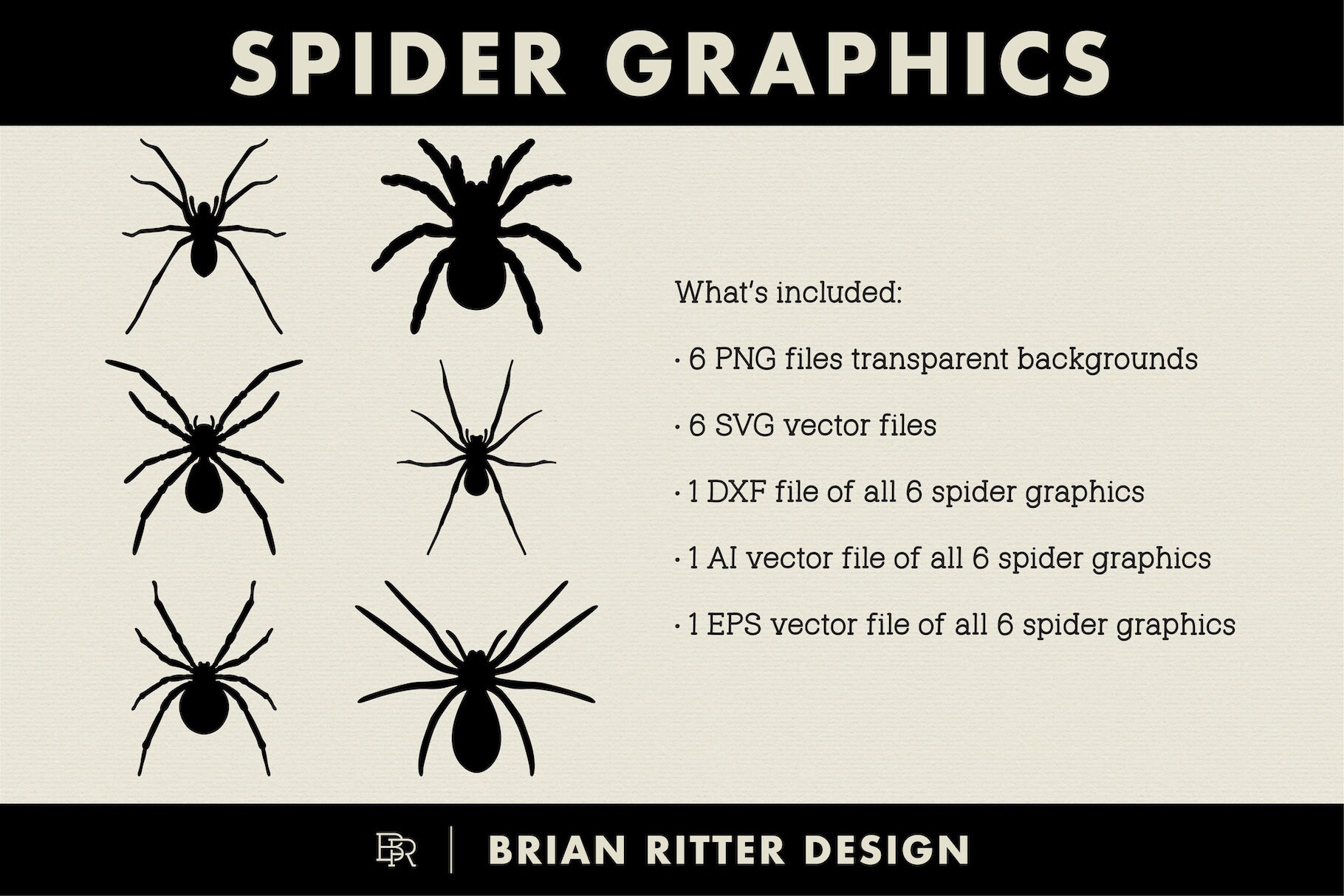 Spiders | Graphics | Cut Files | PNG | SVG | DXF | Digital Art ...