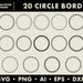 20 Circle Borders | Circular Frames | PNG | SVG | DXF | Digital Art ...