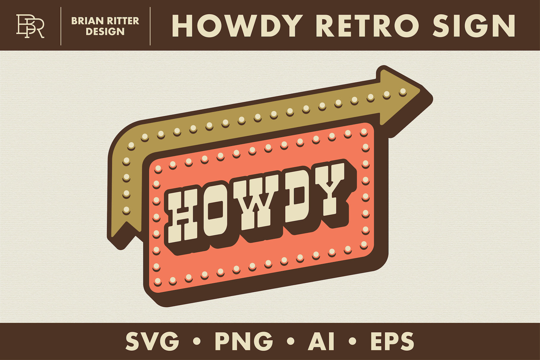 Howdy Retro Sign Graphic EPS PNG SVG Digital Art - Etsy