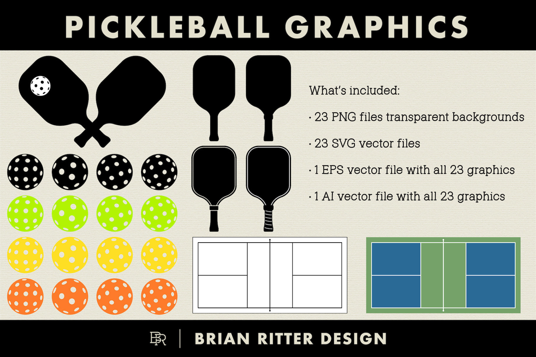 Pickleball | Graphic Objects | Sports Elements | PNG | SVG | EPS ...