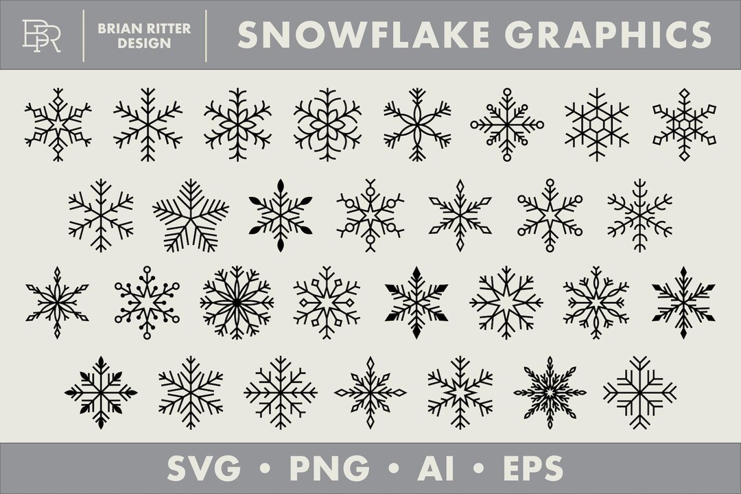 Snowflake Graphics | Winter Holiday & Christmas Snow Flakes | Geometric ...