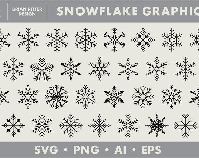 Snowflake Graphics | Winter Holiday & Christmas Snow Flakes | Geometric ...